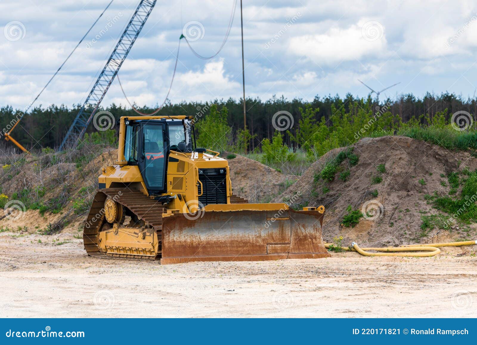 A Bulldozer on a Construction Site Stock Image - Image of heavy, work ...