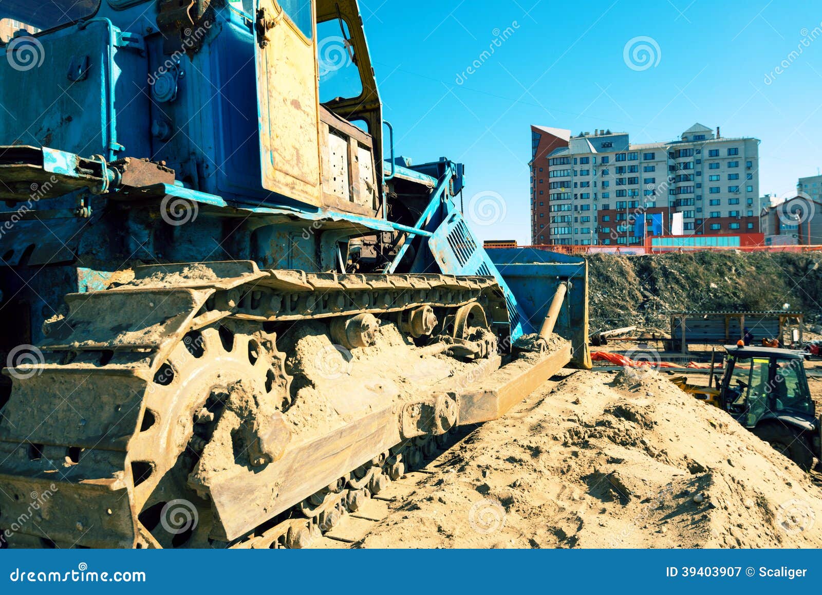 Bulldozer on a Construction Site Stock Image - Image of contractor ...