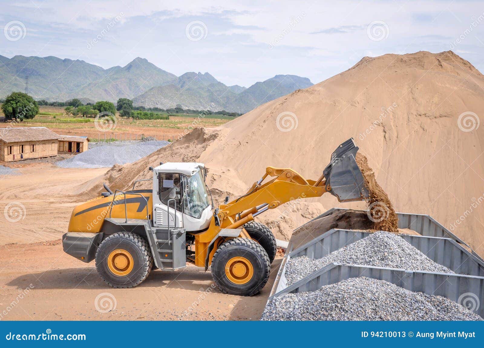 Landscape Photo of Wheel Loader in Construction Site Editorial Stock ...