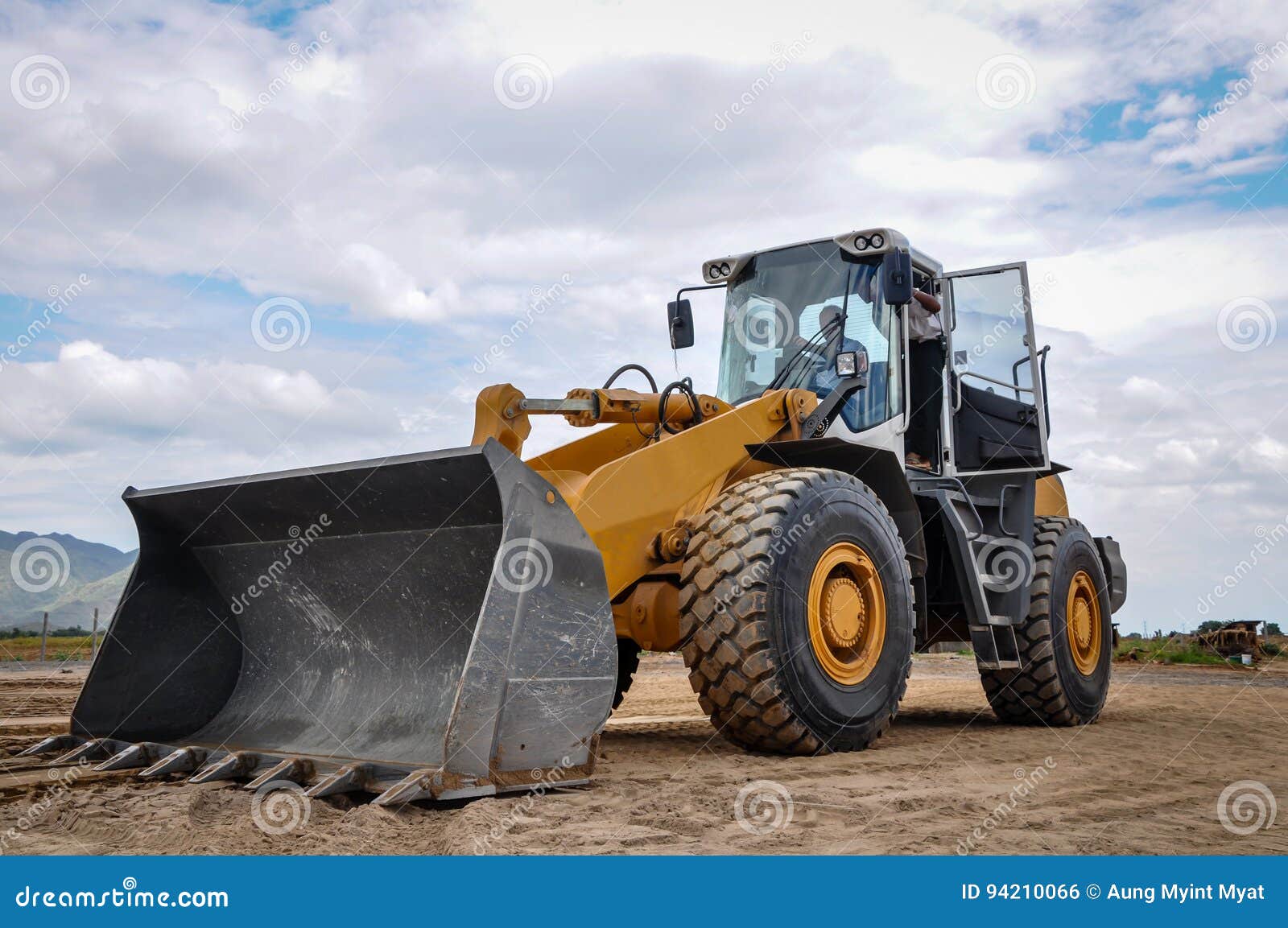 Landscape Photo of Wheel Loader in Construction Site Editorial Photo ...