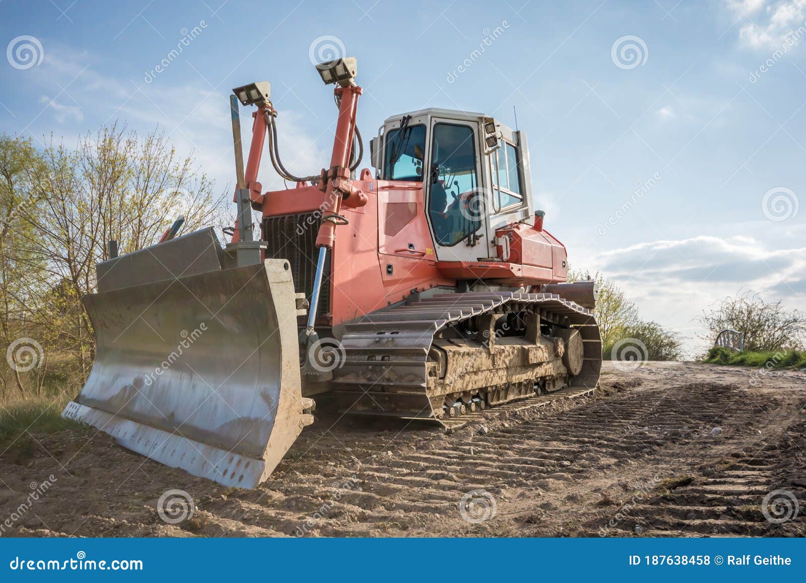 Power Bulldozer with Chain Drive Stock Photo - Image of chainsaw, level ...