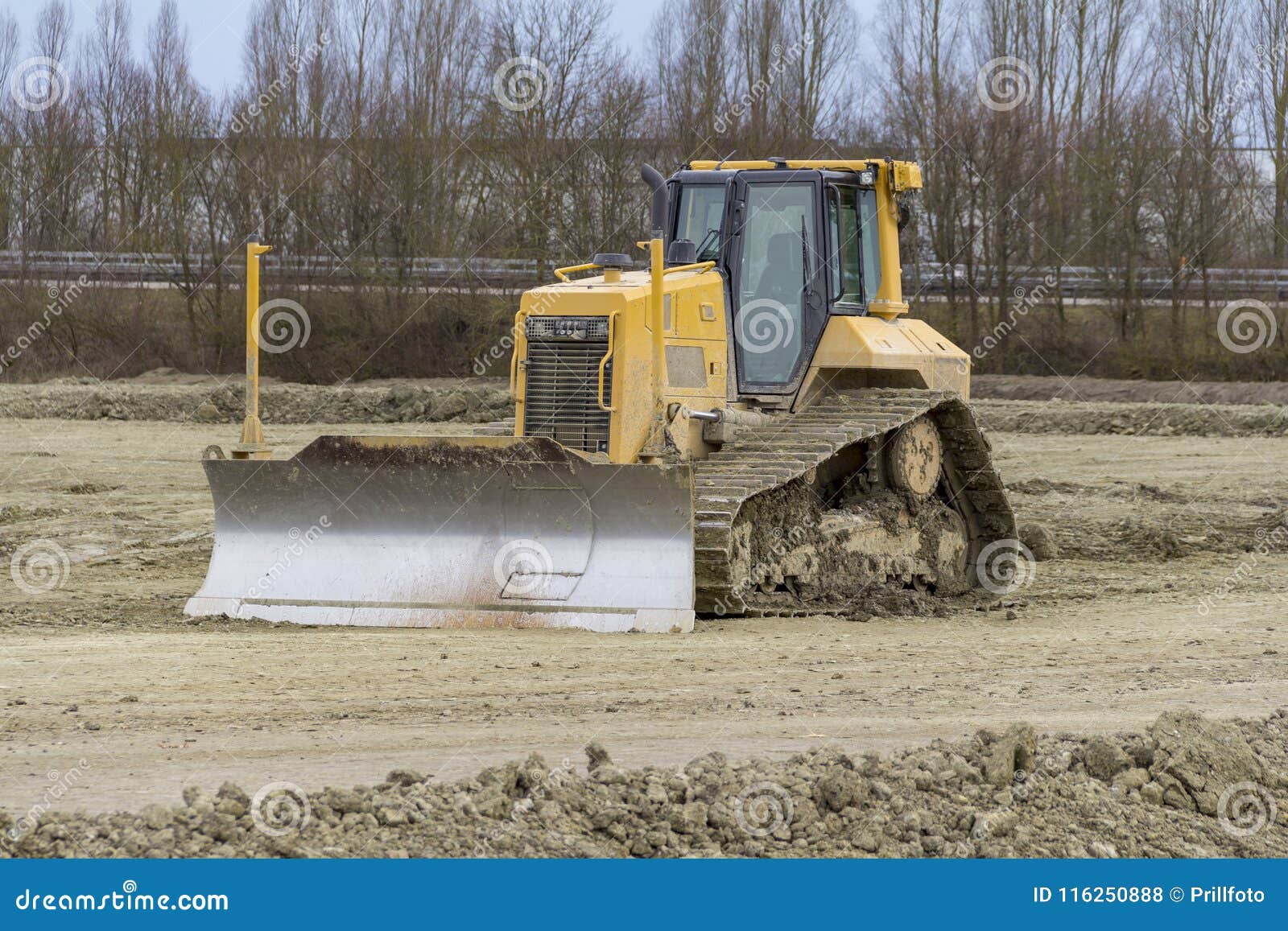 Bulldozer at a Construction Site Stock Photo - Image of engine ...