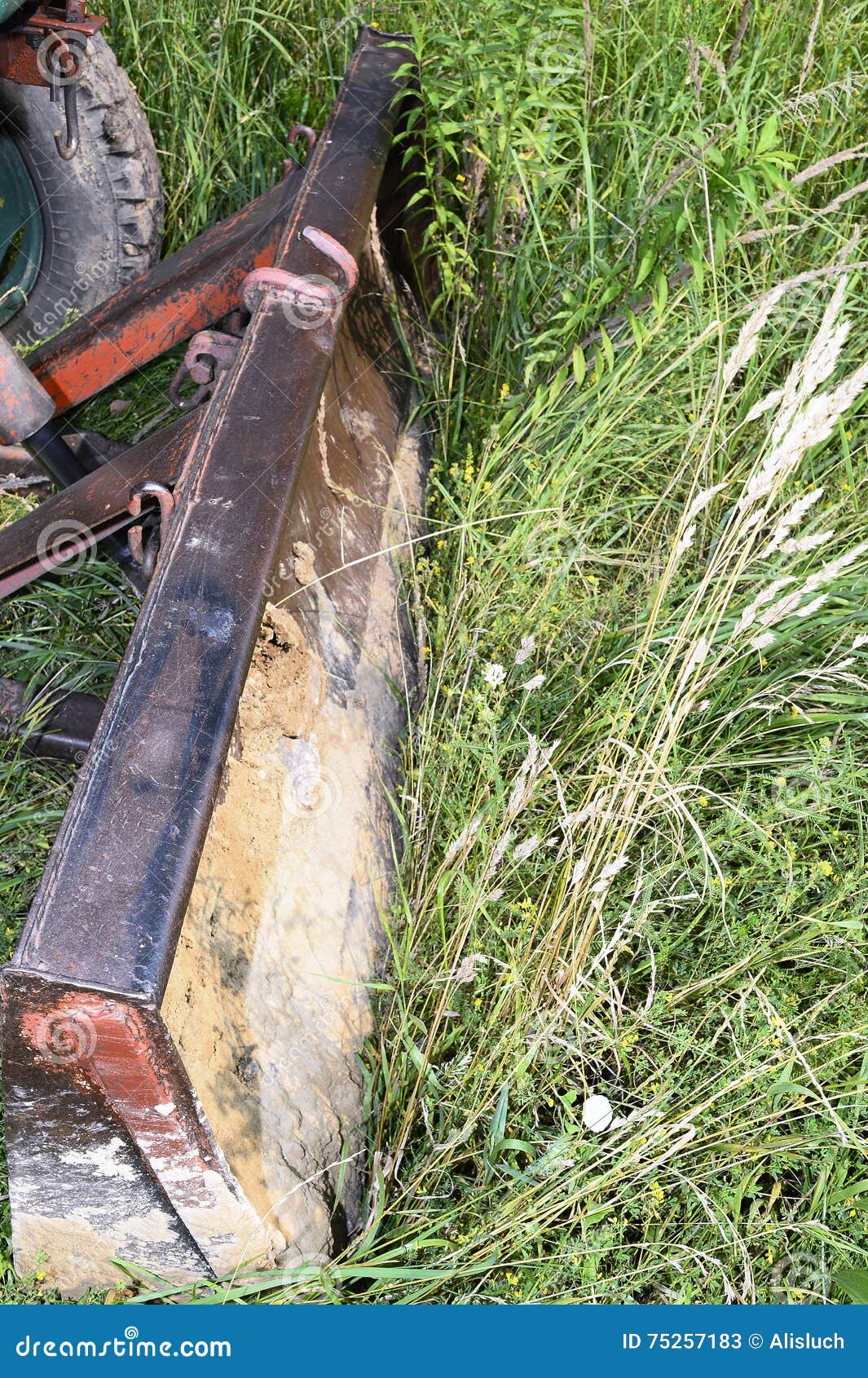 Bulldozer, Destroying the Plants Growing on Soil Stock Image - Image of ...