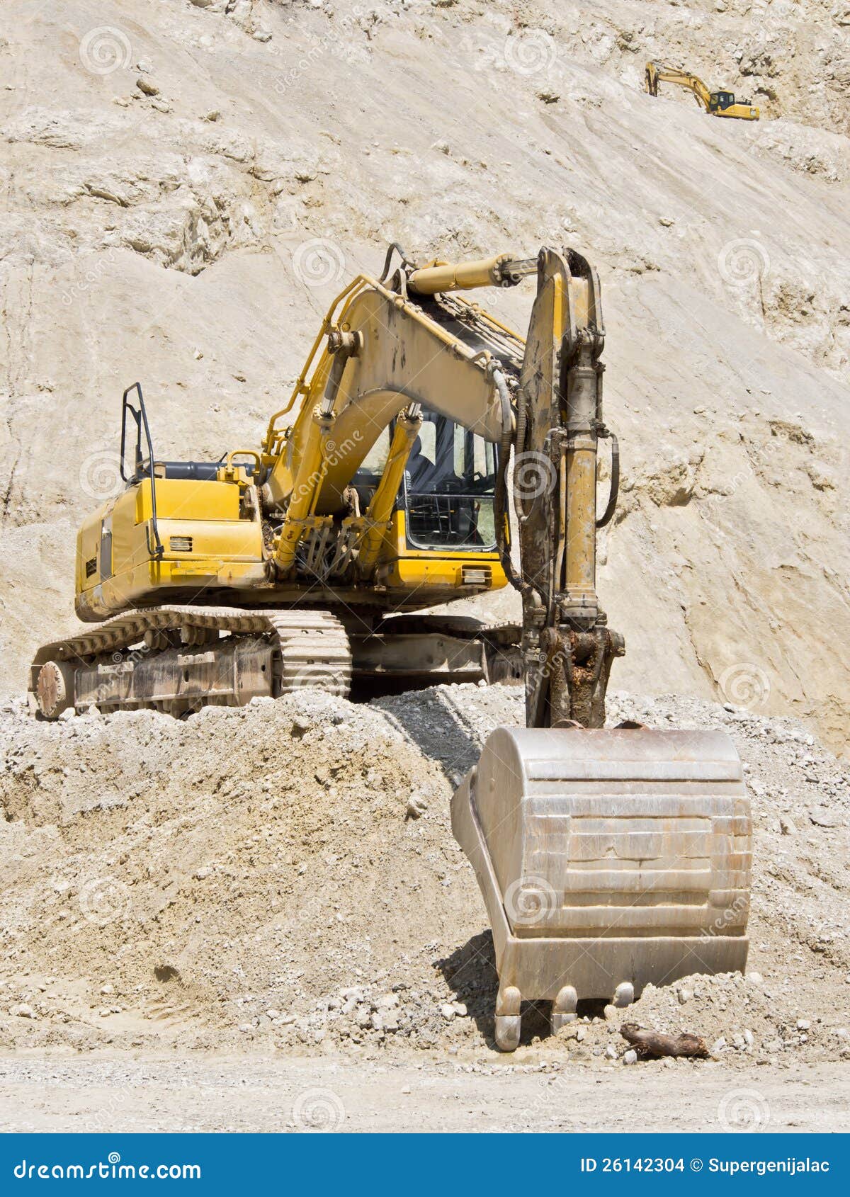 Bulldozer digging stock photo. Image of excavation, grader - 26142304