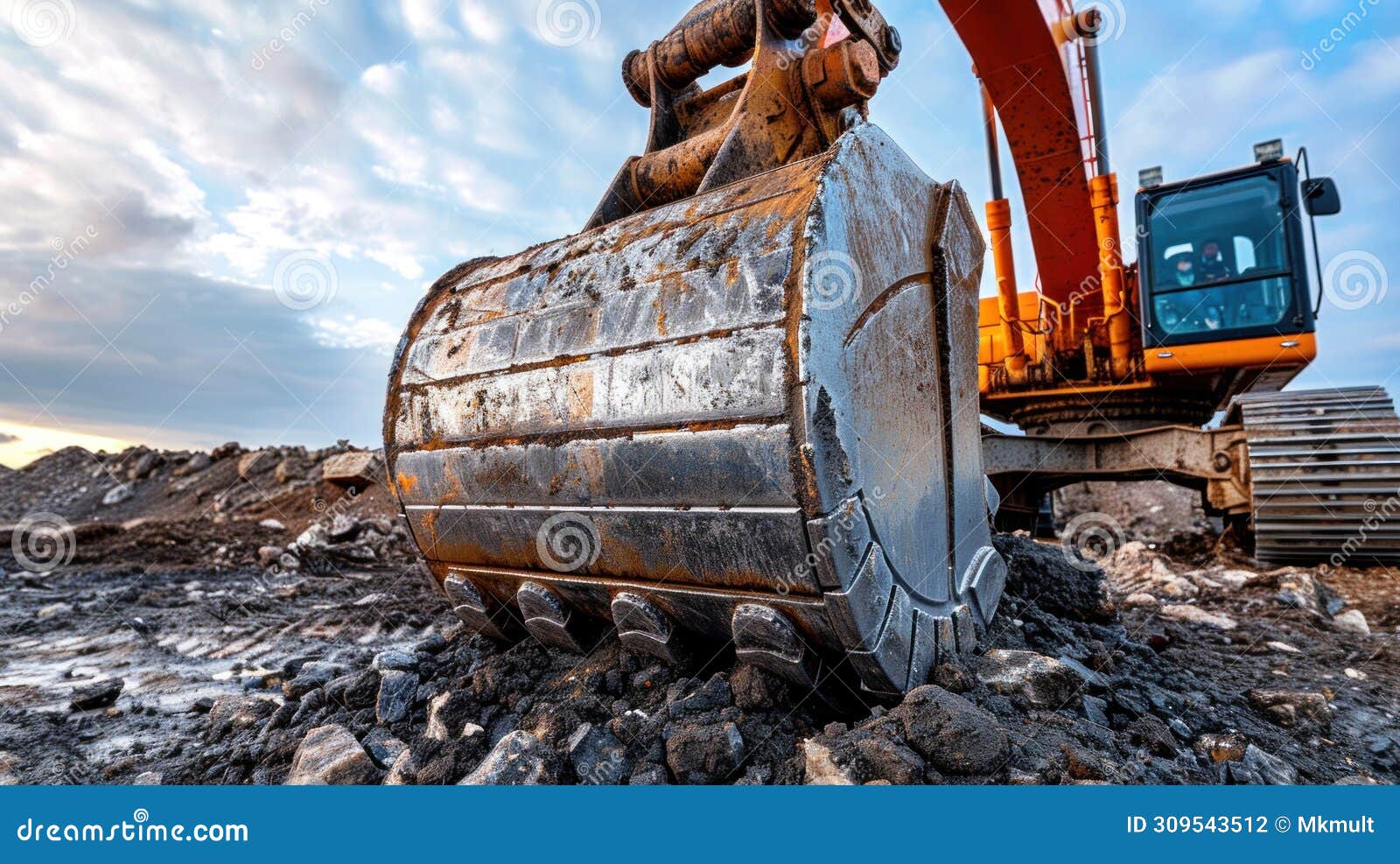 Bulldozer Digging Rocks stock photo. Image of movement - 309543512