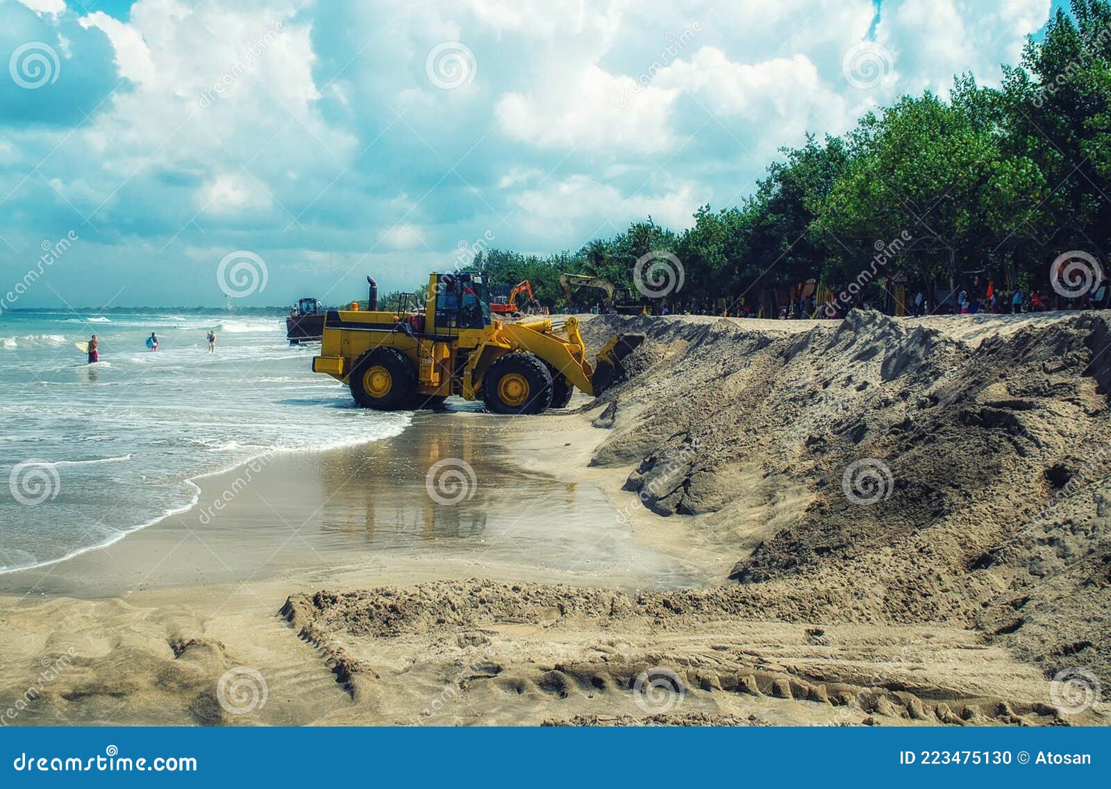 Bulldozer Doing Construction at Beach in Bali Editorial Image - Image ...