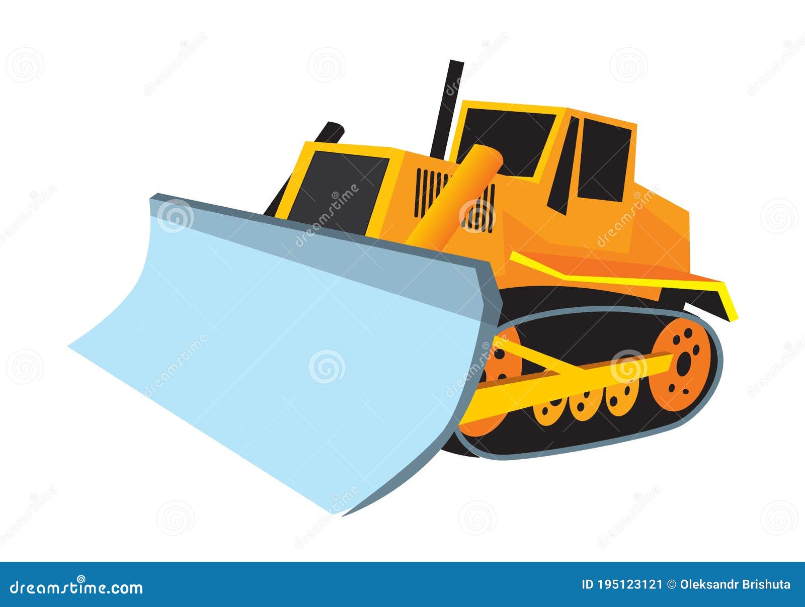 Bulldozer, Dozer, Big Tractor. Construction Vehicle Stock Vector ...