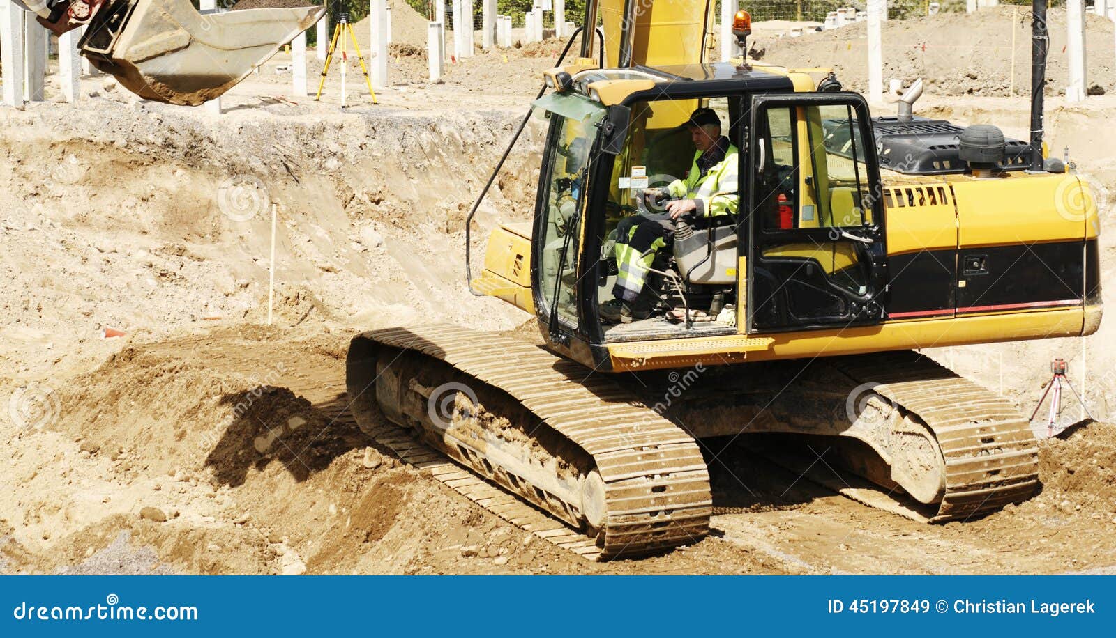 Bulldozer and Driver in Action Stock Image - Image of building, heavy ...