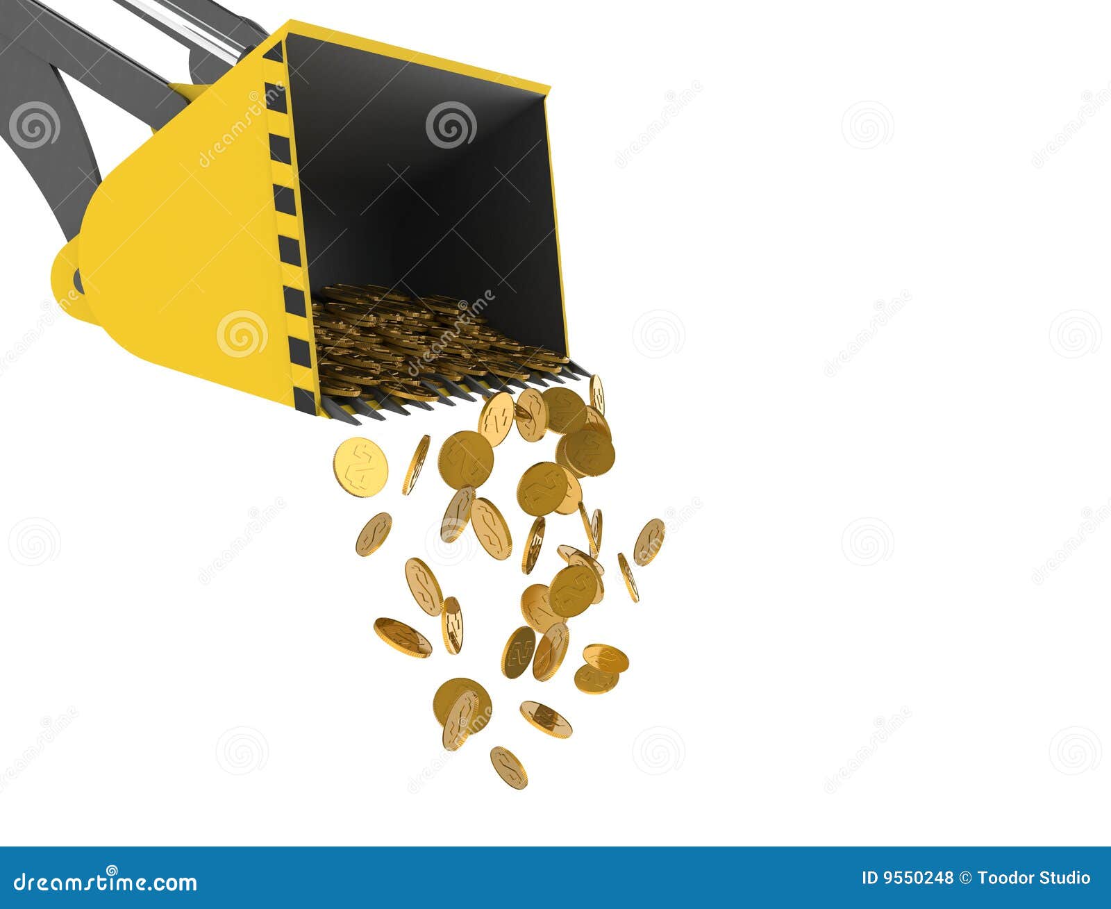 Bulldozer droping money stock illustration. Illustration of crisis ...