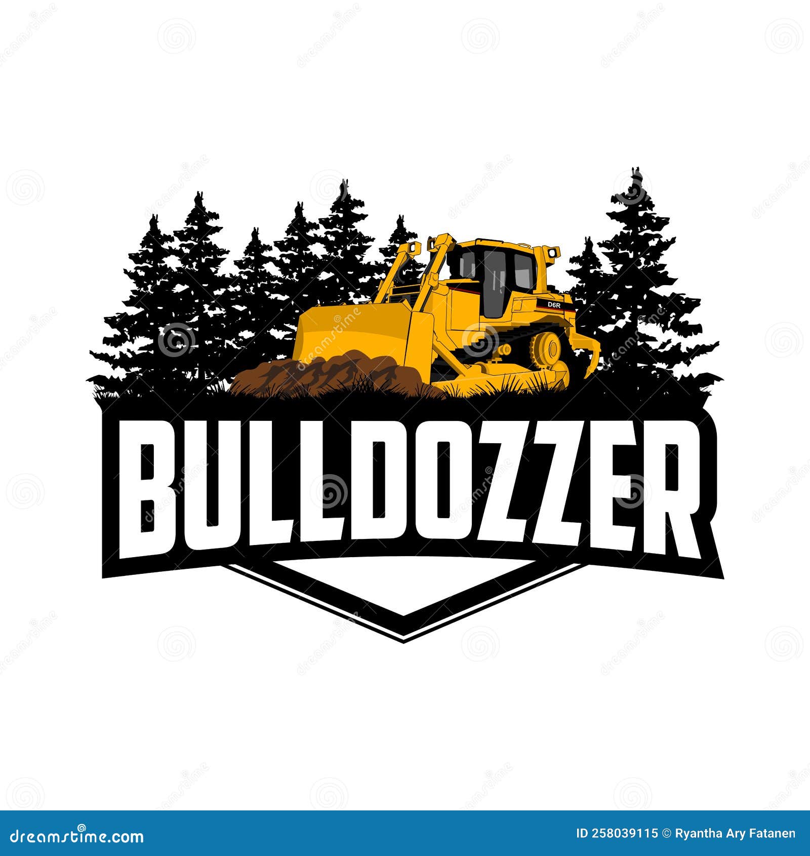 Dozer Logo Or Tractor With Excavator Vector For Construction Company ...