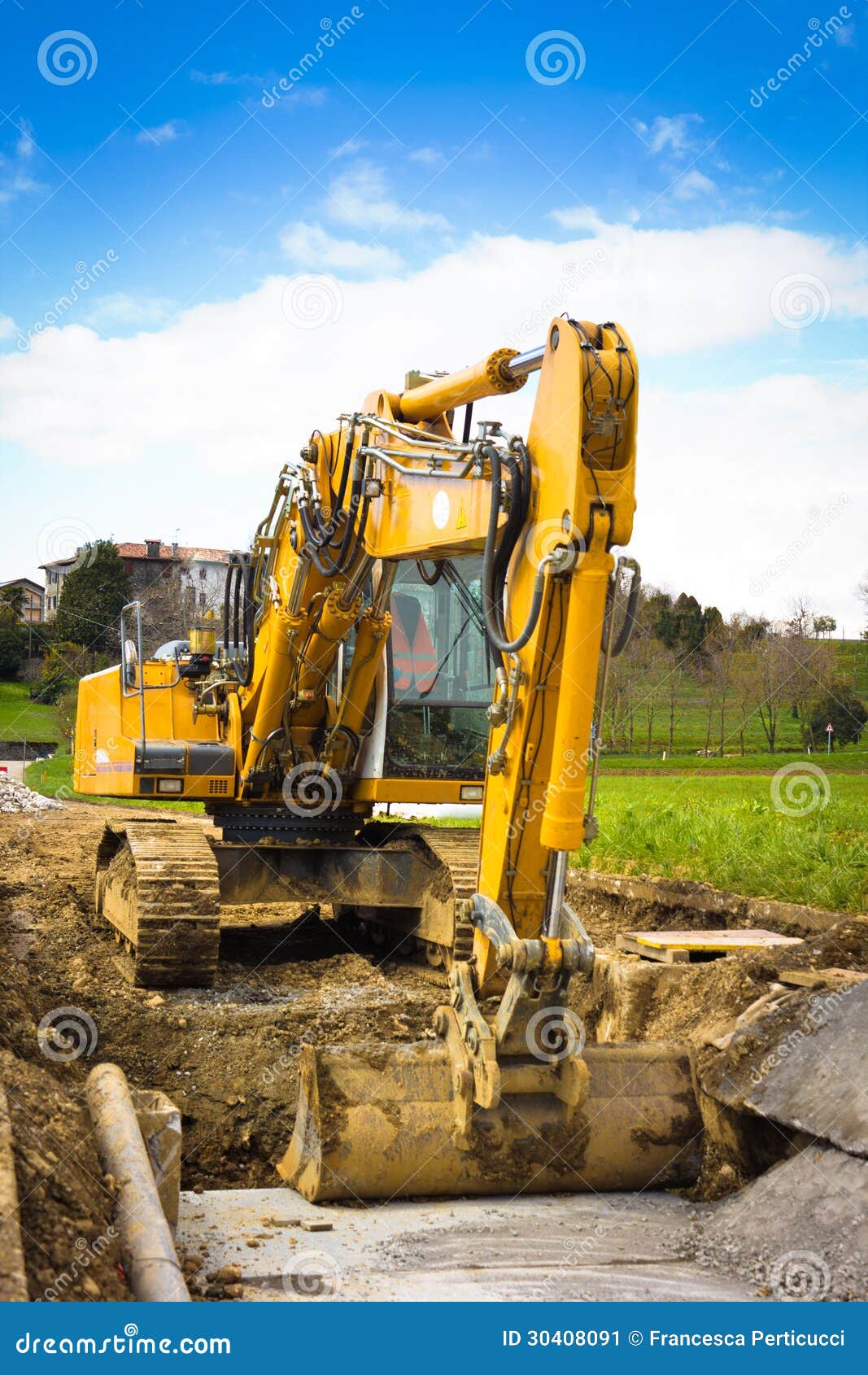 Bulldozer front - vertical stock image. Image of large - 30408091
