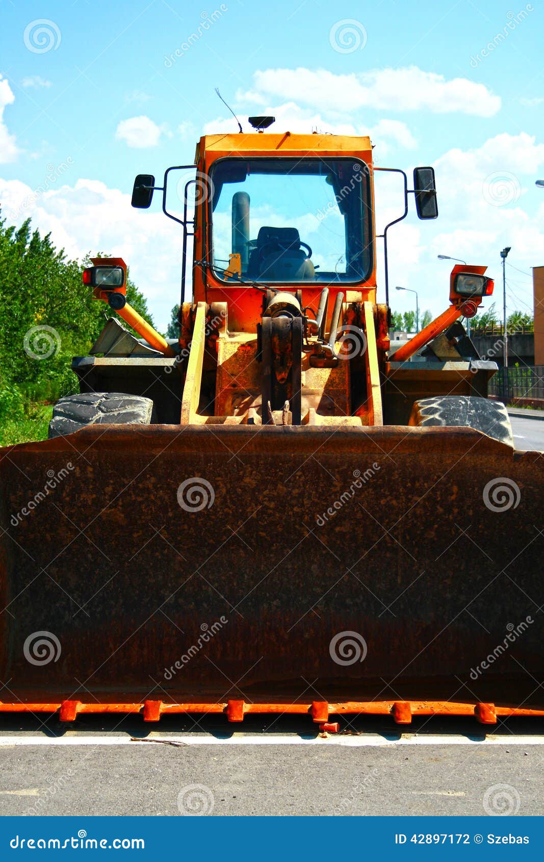 Bulldozer stock photo. Image of truck, road, rusty, bulldozer - 42897172