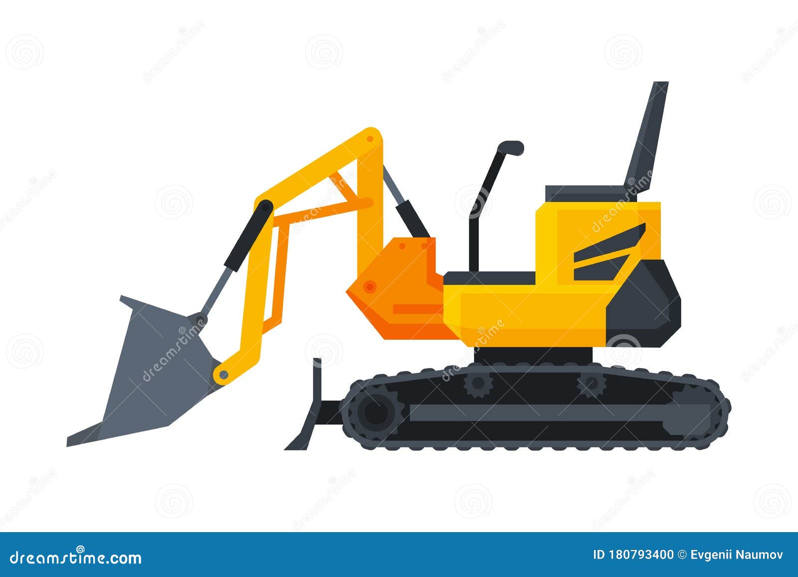 Bulldozer Heavy Construction Machine, Special Transport, Side View Flat ...