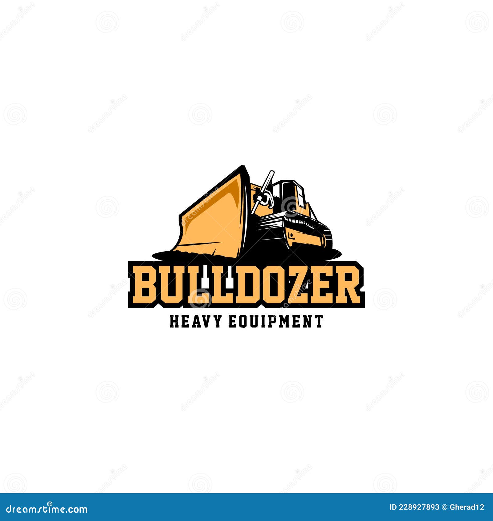 Bulldozer Heavy Equipment Logo Stock Vector - Illustration of earth ...
