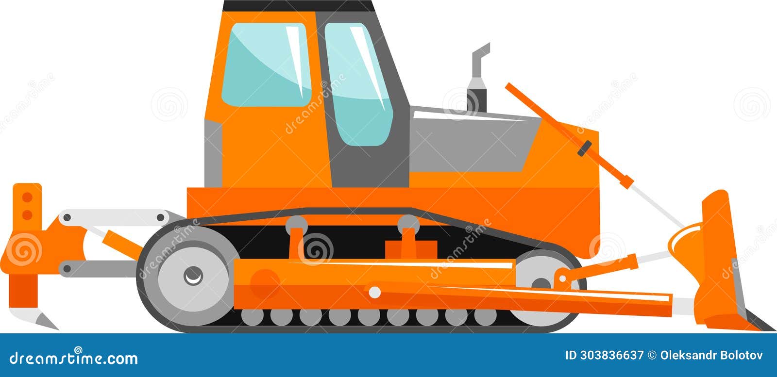 Bulldozer Icon: Stenciled Design On White Background Stock Image ...