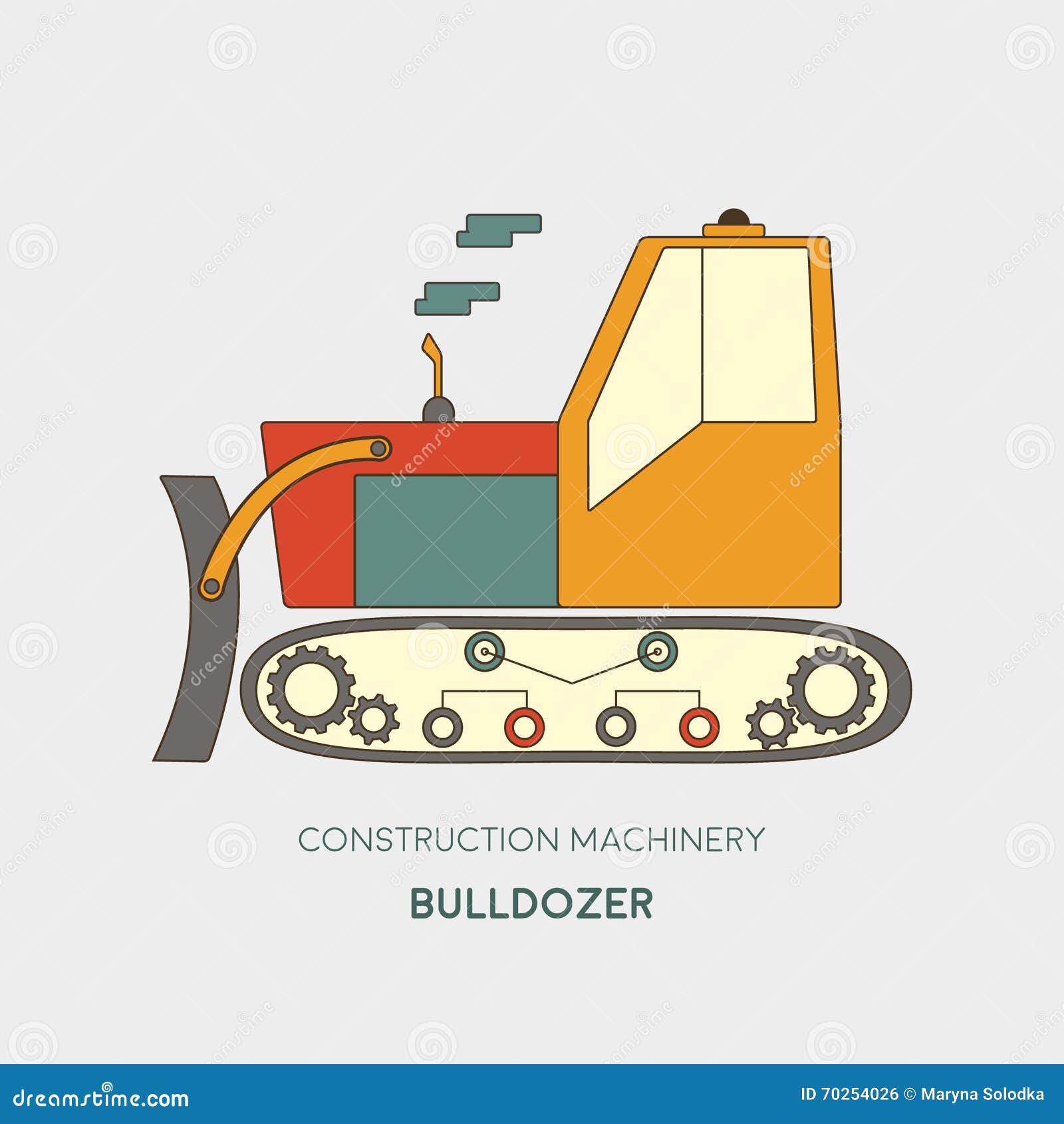 Bulldozer Icon. Heavy Equipment Vehicle on White Stock Vector ...