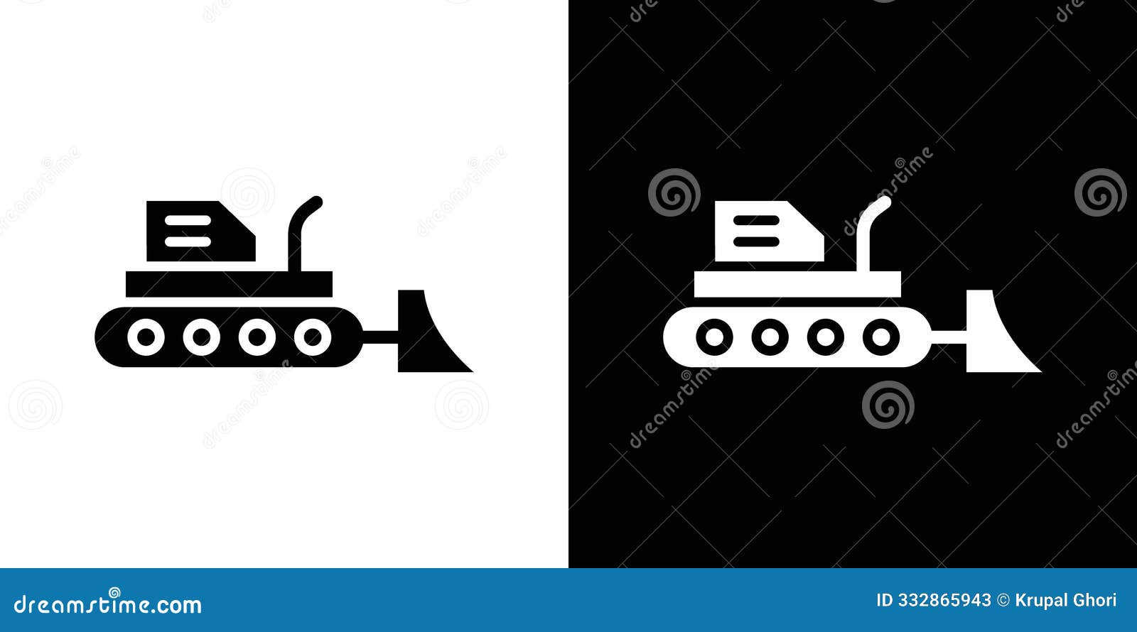 Bulldozer Icon Logo Set Vector Stock Vector - Illustration of mover ...