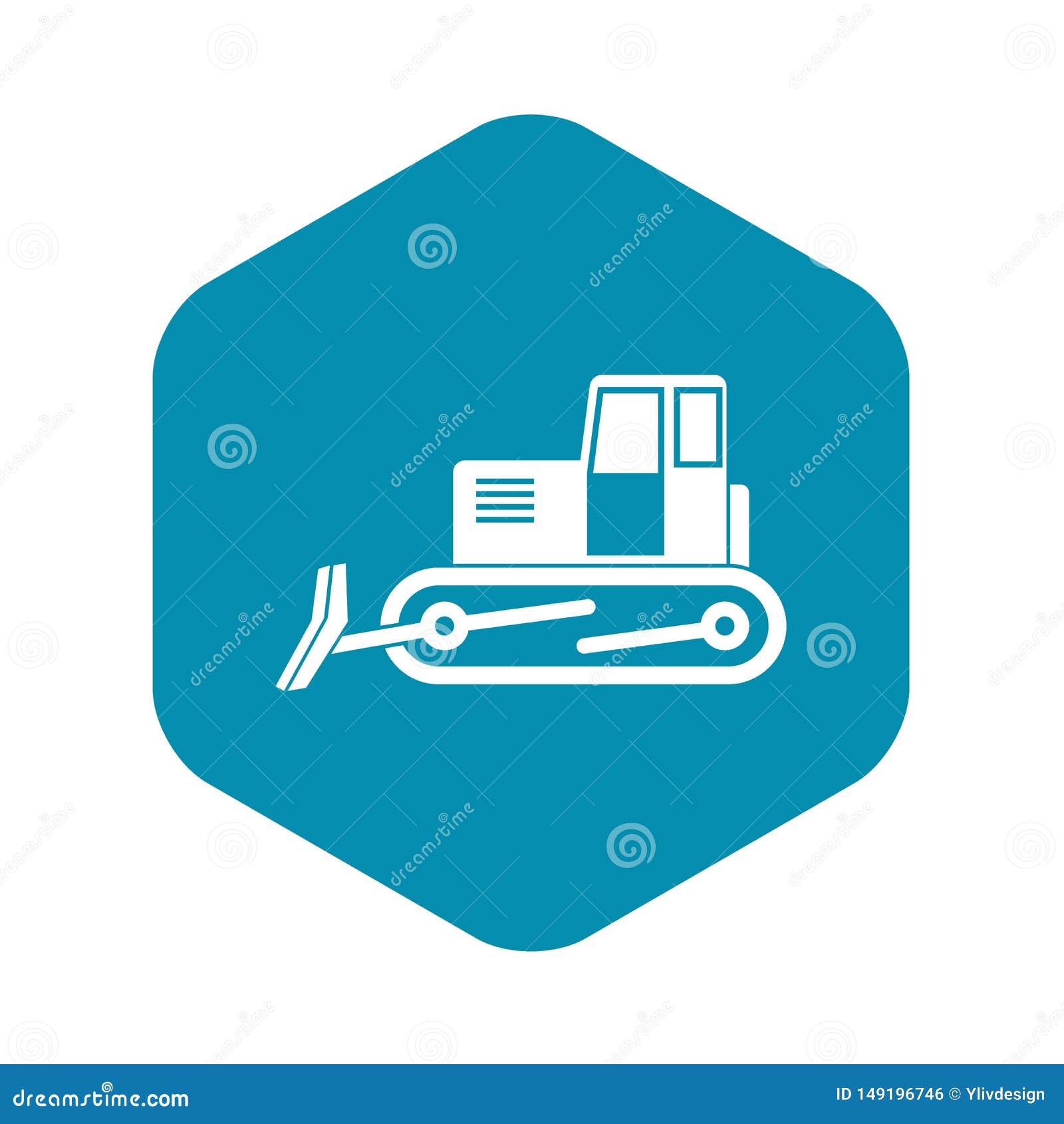 Bulldozer icon simple stock vector. Illustration of industrial - 149196746