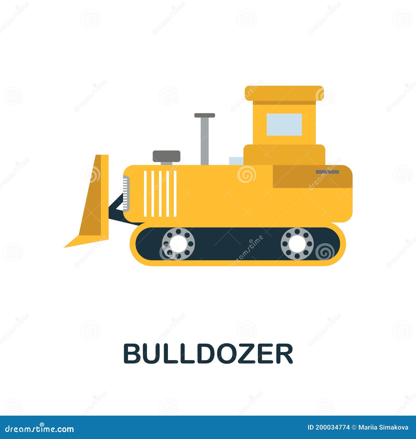 Bulldozer Icon. Simple Element from Construction Collection. Creative ...