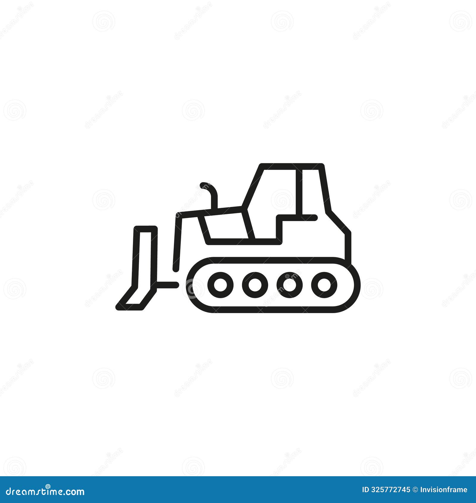 Bulldozer icon stock illustration. Illustration of technical - 325772745