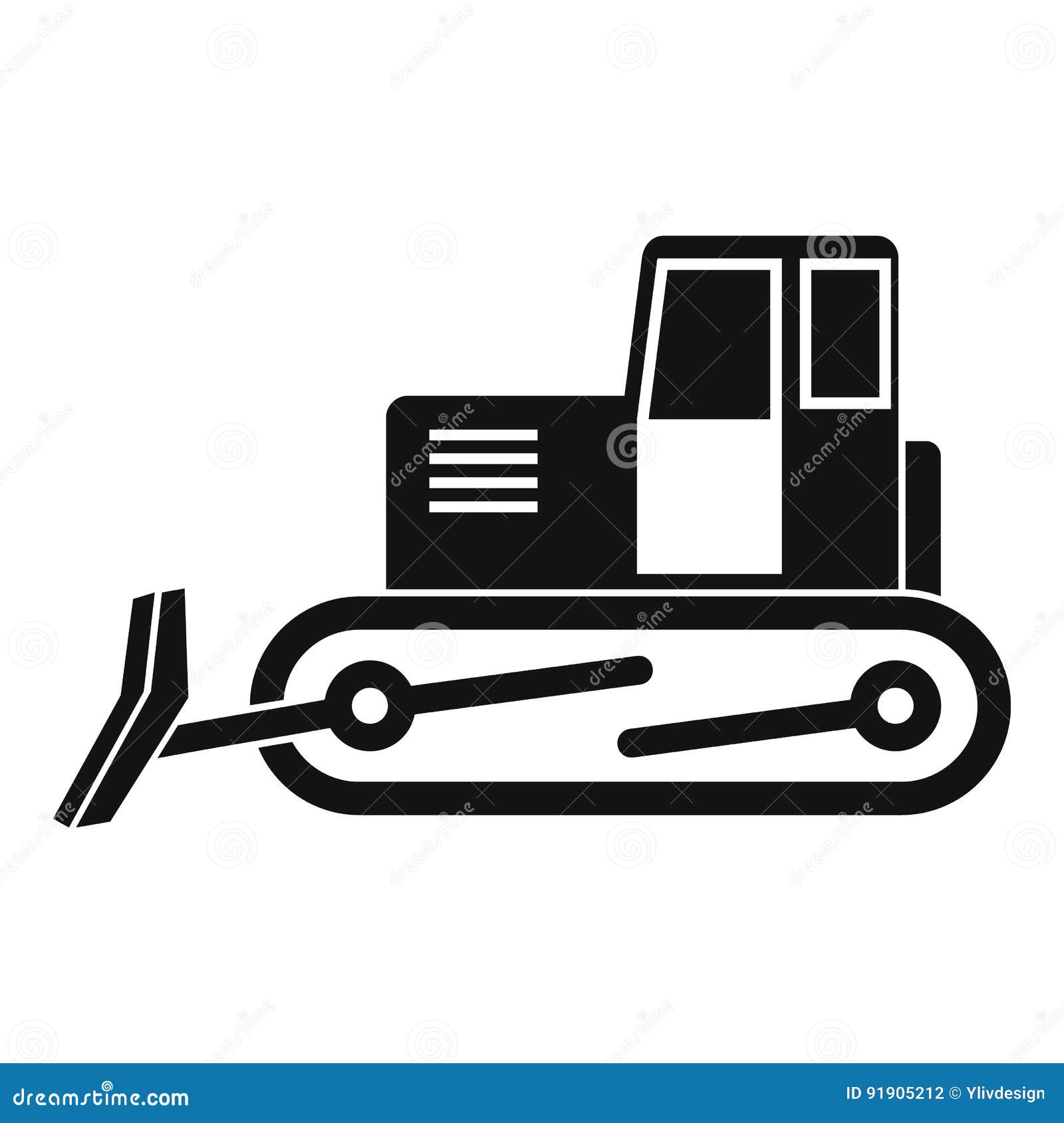 Bulldozer icon simple stock vector. Illustration of excavator - 91905212