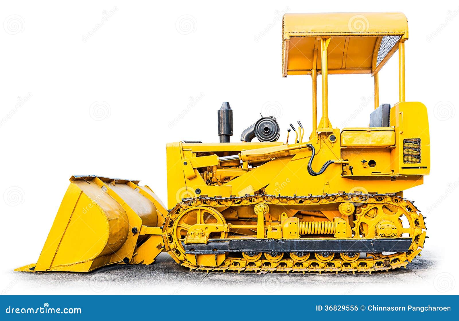 Bulldozer isolated stock photo. Image of vehicle, track - 36829556