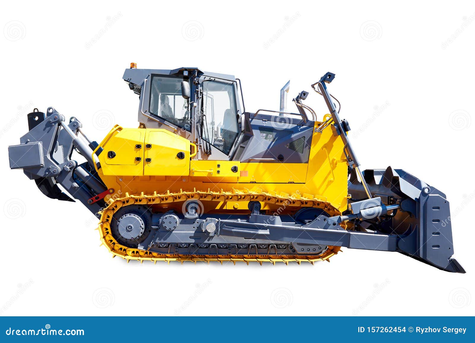 Bulldozer isolated white stock photo. Image of grey - 157262454