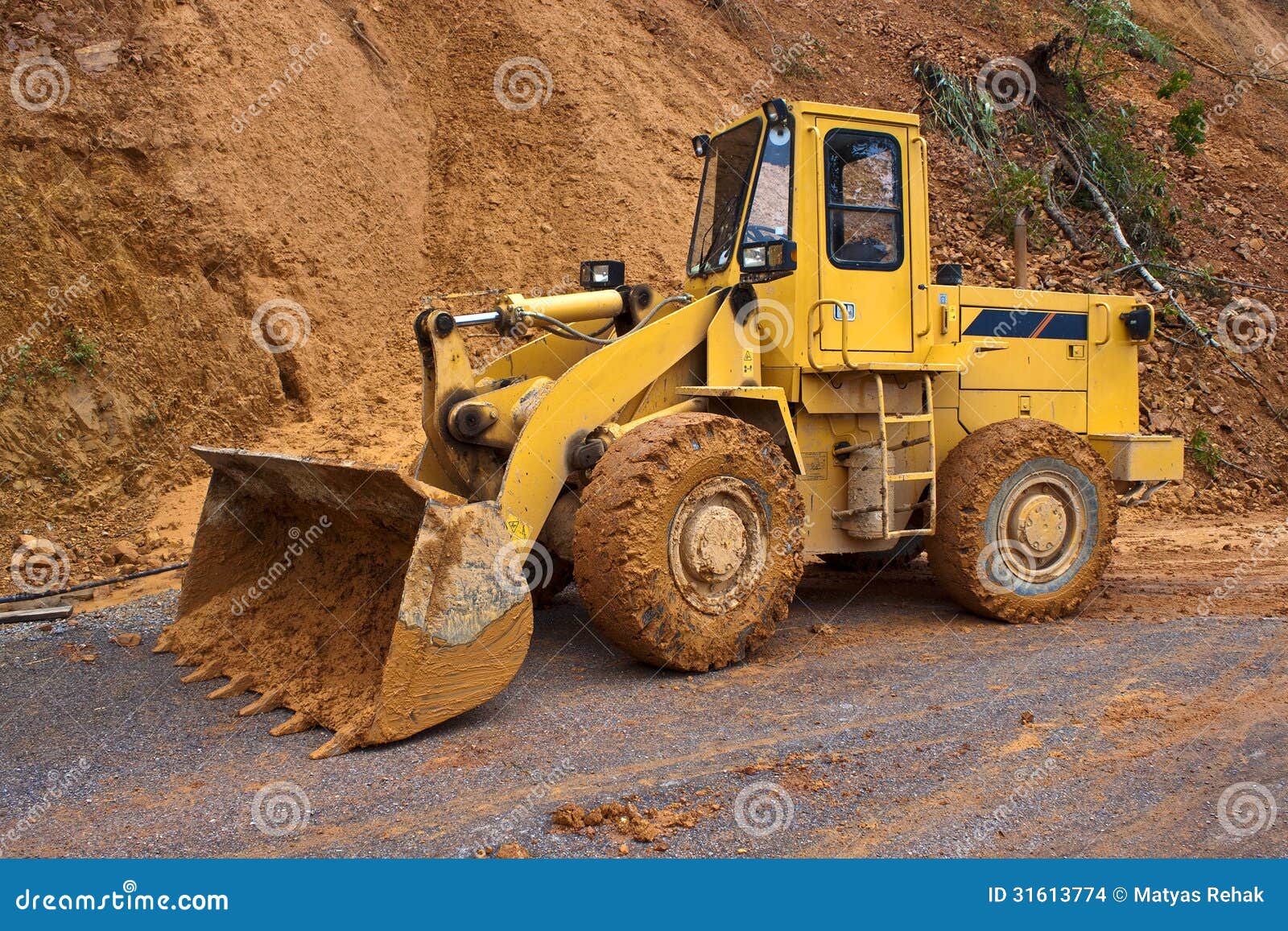 Bulldozer stock photo. Image of machinery, industry, yellow - 31613774