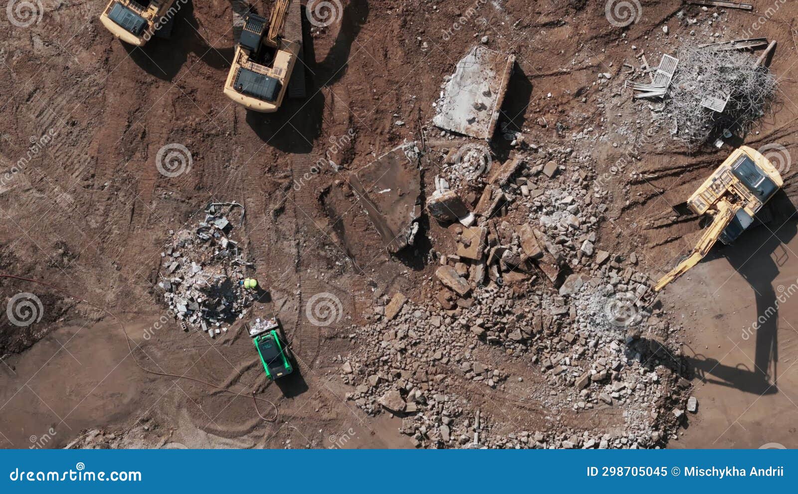A Bulldozer Levels a Plot of Land for Construction Development. Top ...