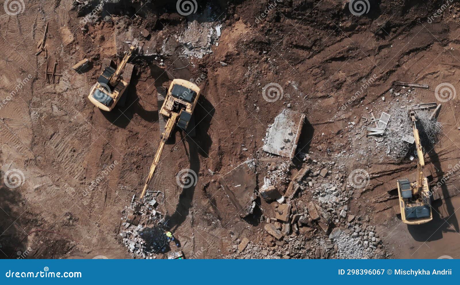 A Bulldozer Levels a Plot of Land for Construction Development. Top ...
