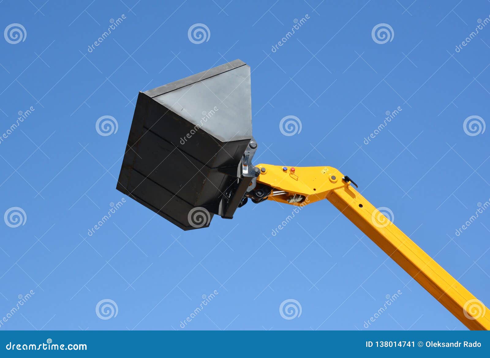 Bulldozer Lifting Bucket. Excavator Bucket with Copy Space Stock Image ...