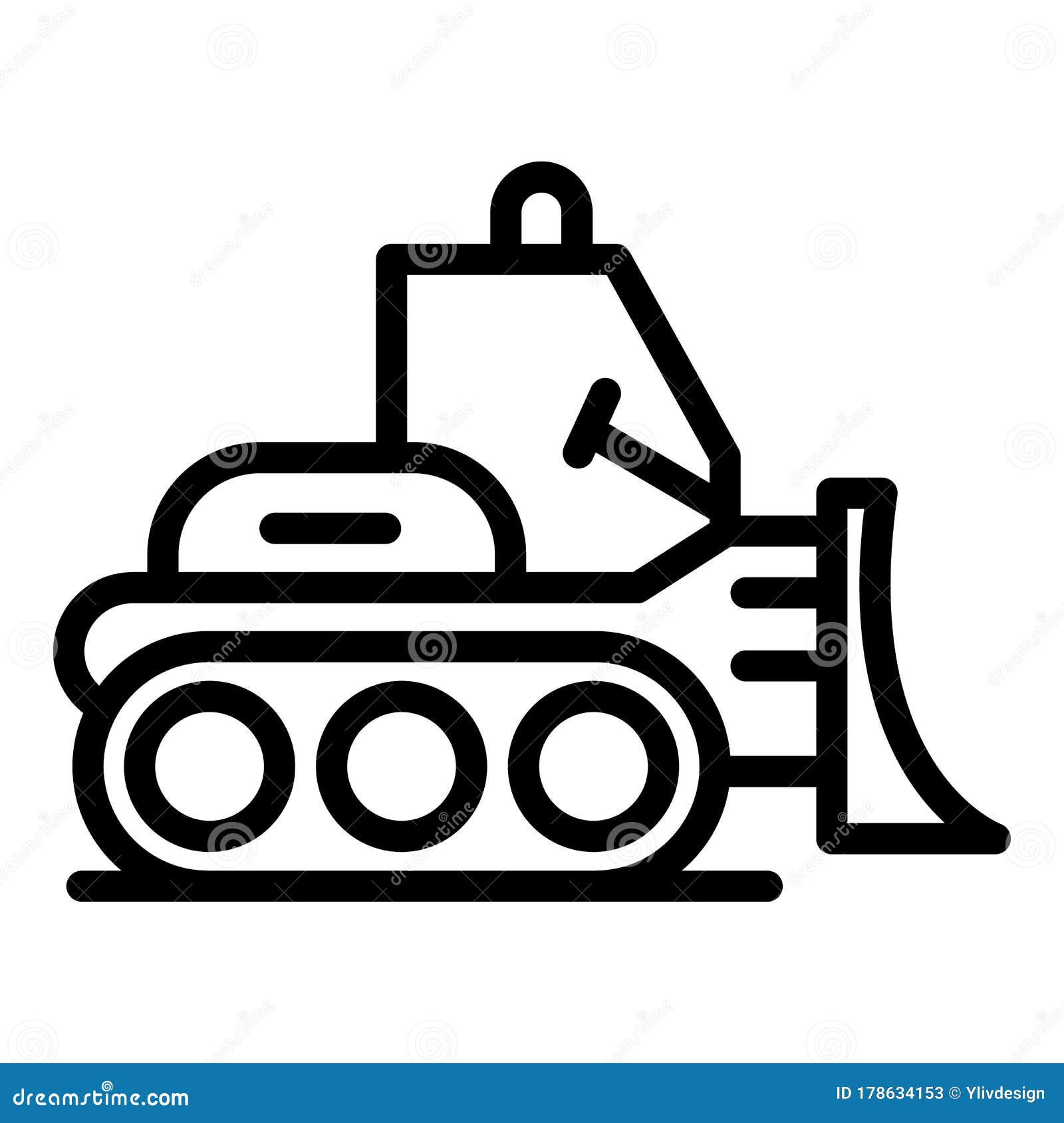 Bulldozer Loader Icon, Outline Style Stock Vector - Illustration of ...