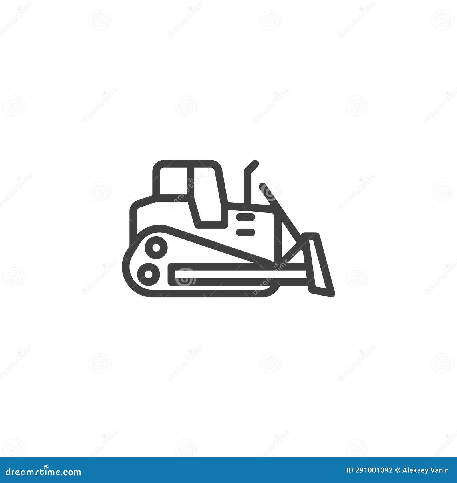 Bulldozer loader line icon stock illustration. Illustration of graphics ...