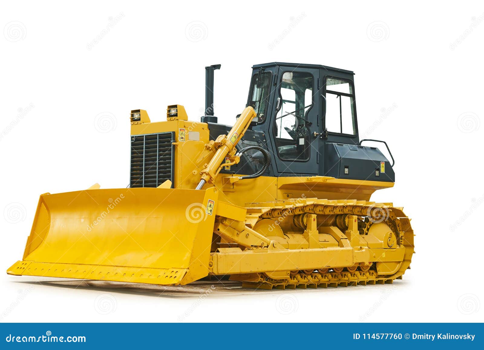 Bulldozer Loader Machine for Earthmoving Works on White Stock Photo ...