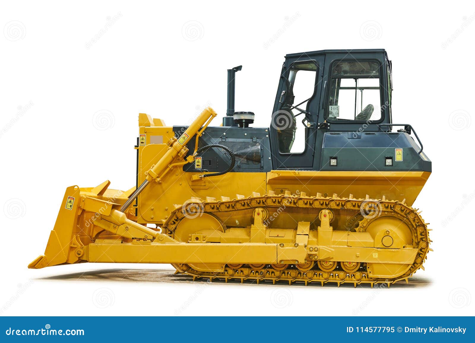 Bulldozer Loader Machine for Earthmoving Works on White Stock Image ...