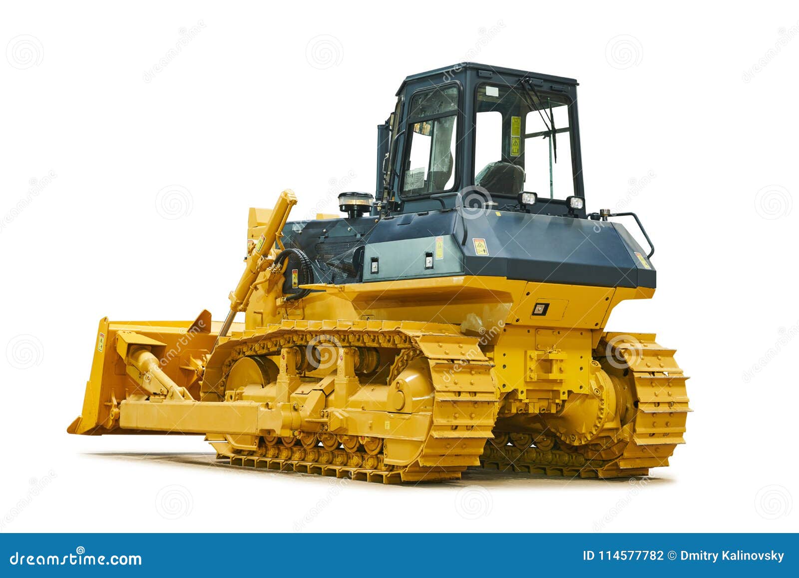Bulldozer Loader Machine for Earthmoving Works on White Stock Photo ...