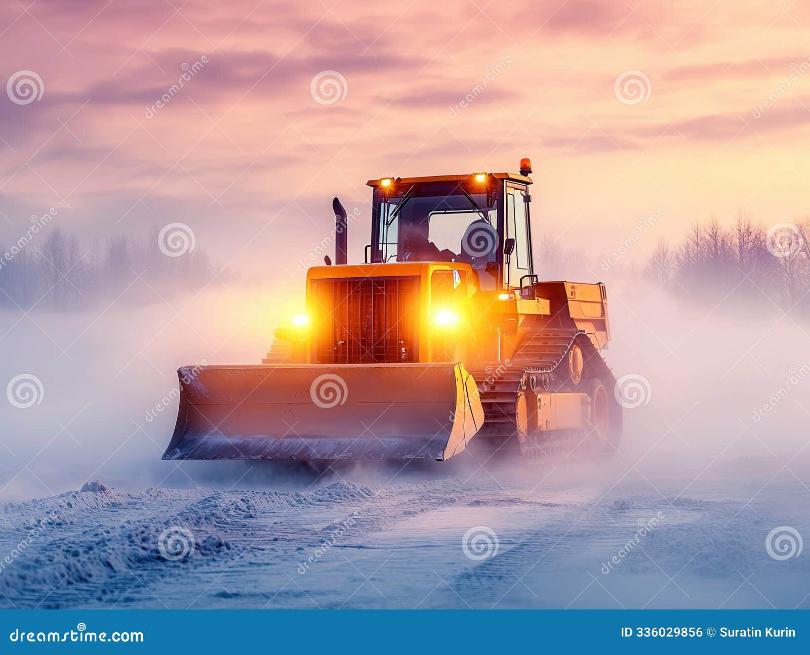 Bulldozer With Moving Backhoe Icon. Silhouettes Of Vector Images. Stock ...