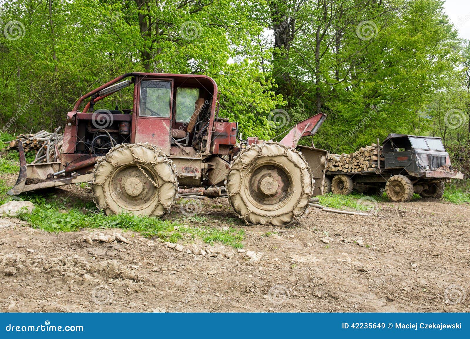 Old Wrecked Bulldozer Forest Stock Photos - Free & Royalty-Free Stock ...