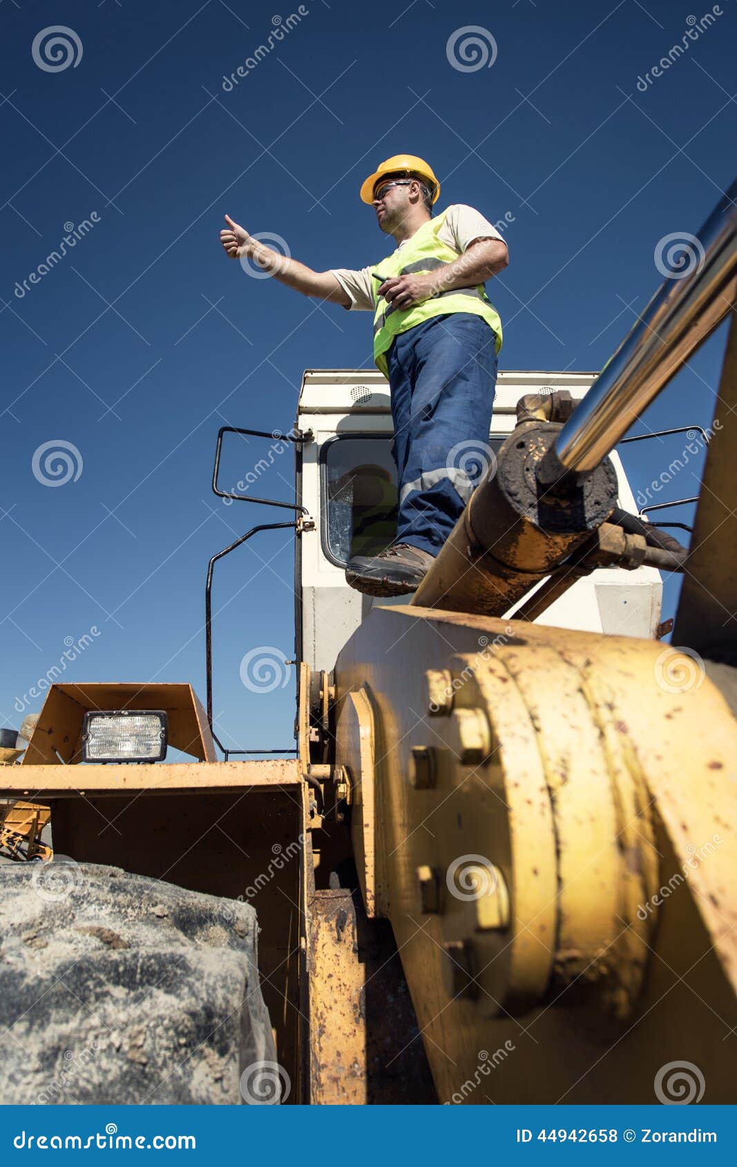 Bulldozer operator stock photo. Image of contractor, excavator - 44942658