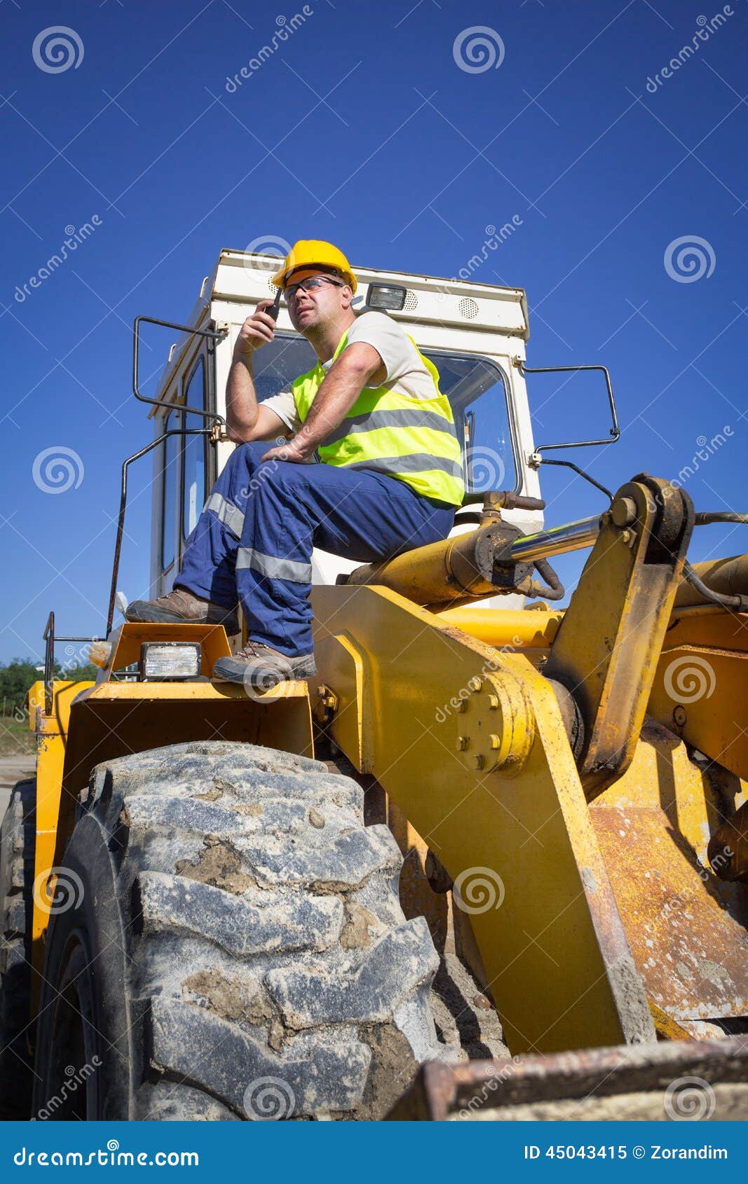 Bulldozer operator stock image. Image of road, equipment - 45043415