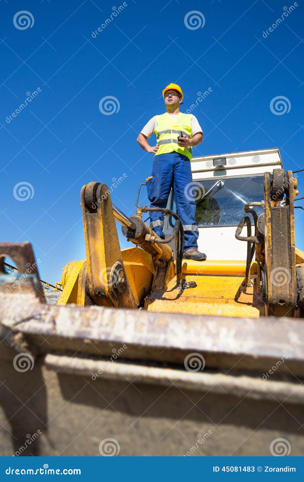 Bulldozer operator stock image. Image of equipment, machine - 45081483