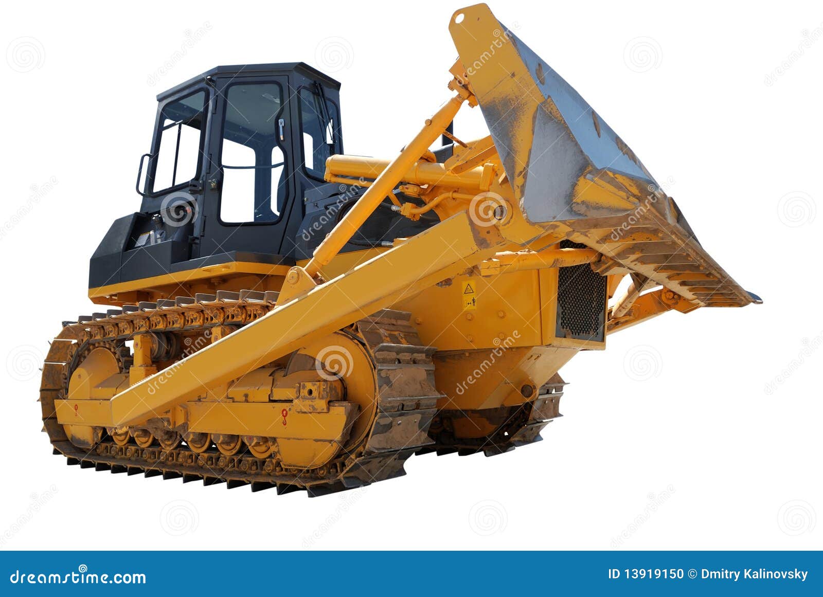 Bulldozer over white stock photo. Image of machinery - 13919150