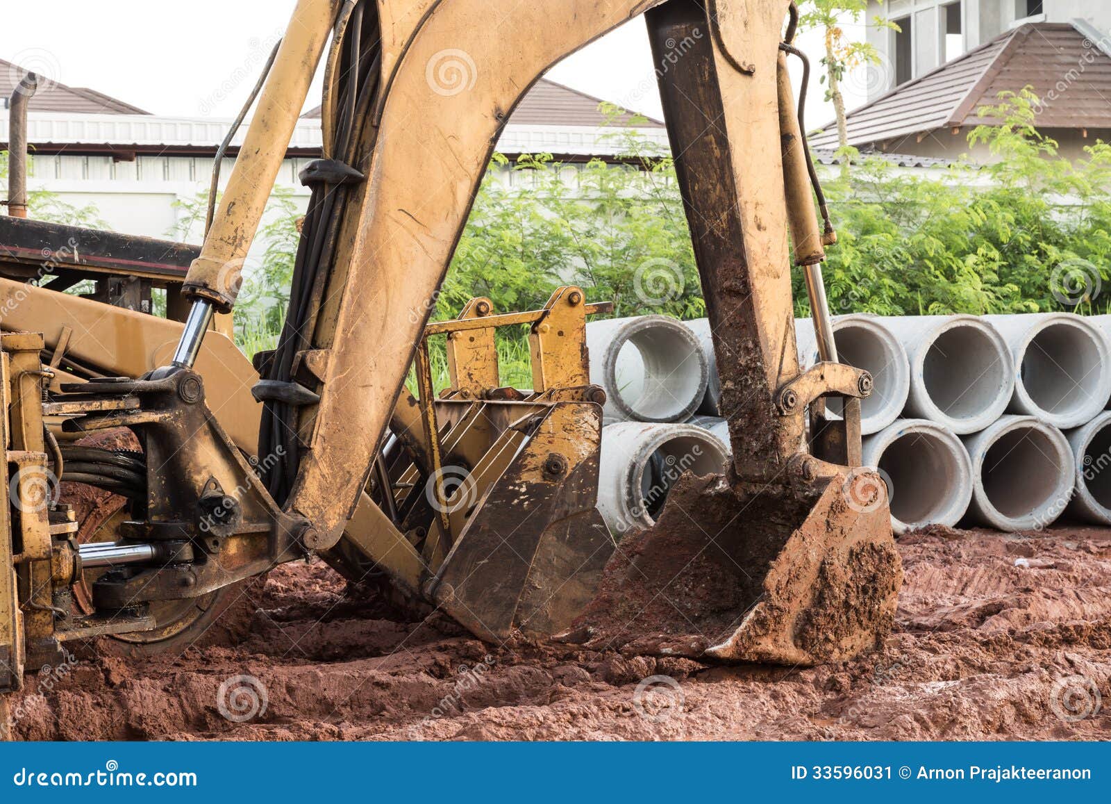 Bulldozer performing stock image. Image of large, scoop - 33596031