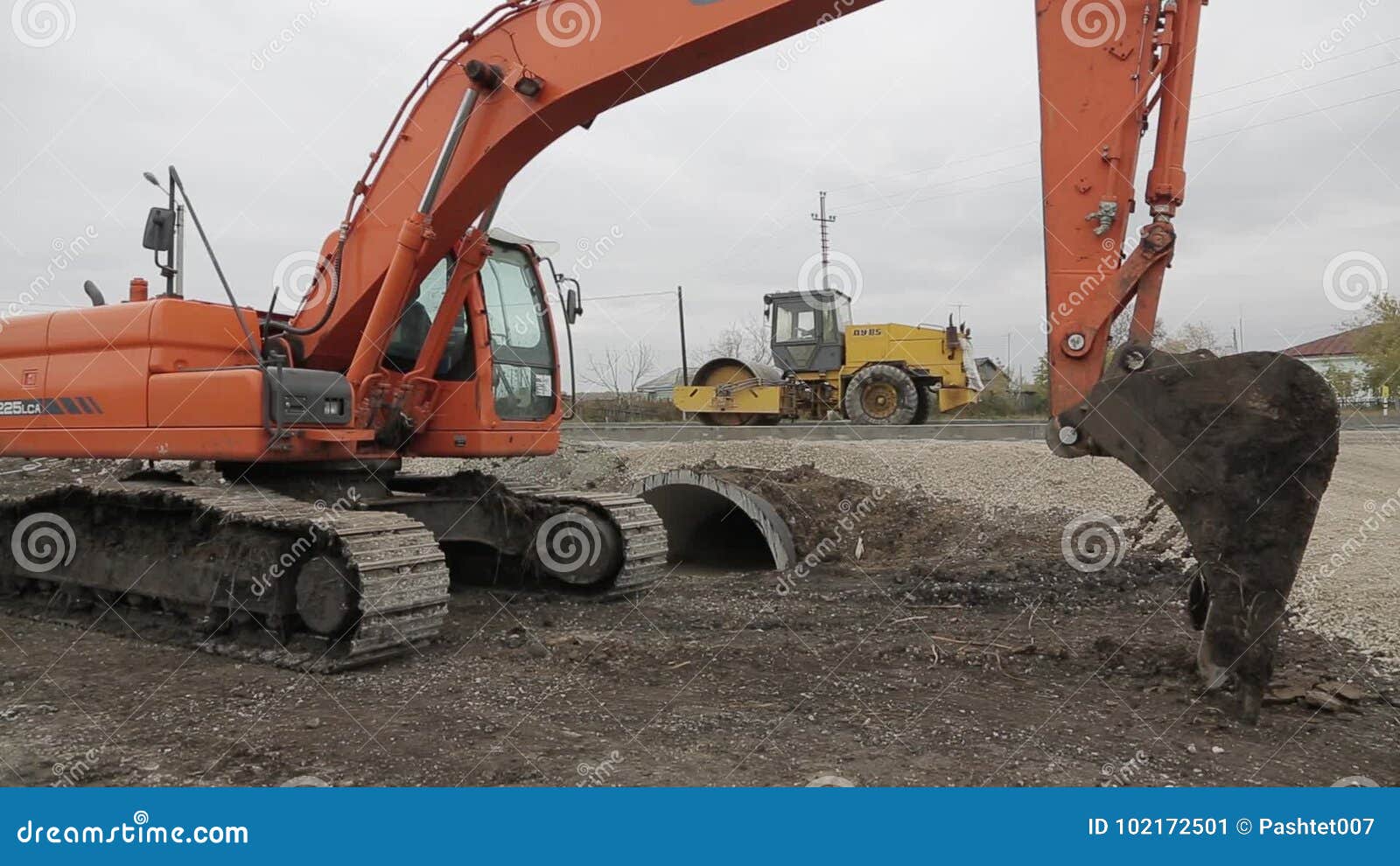 The bulldozer is riding stock video. Video of work, equipment - 102172501