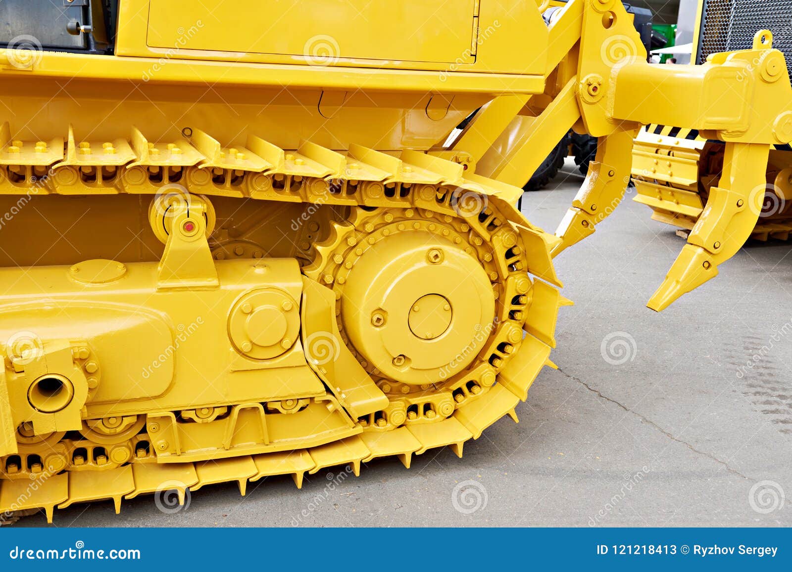 Bulldozer with ripper stock image. Image of metal, dirt - 121218413