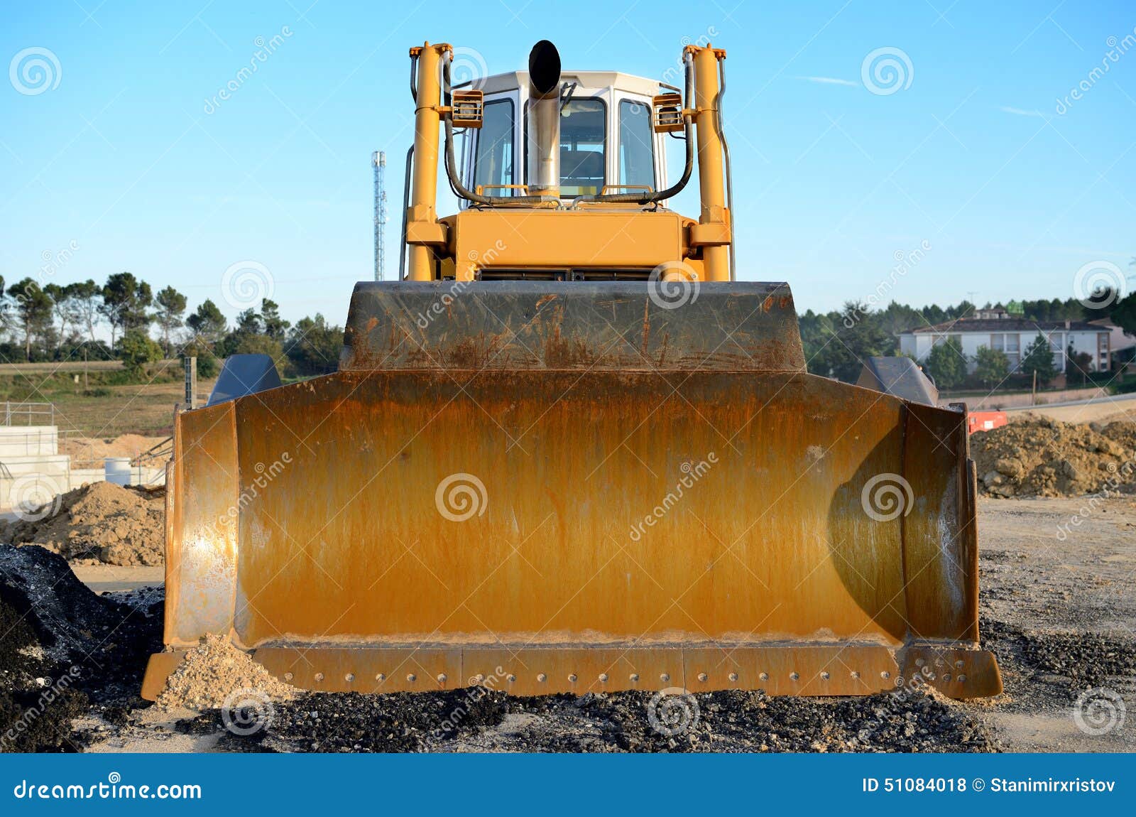 Bulldozer stock photo. Image of yellow, bucket, power - 51084018