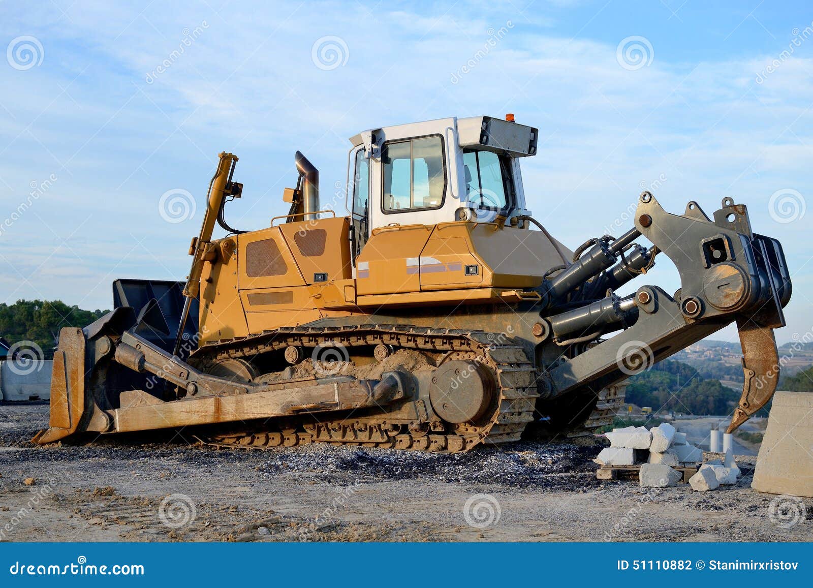 Bulldozer stock photo. Image of construction, tractor - 51110882