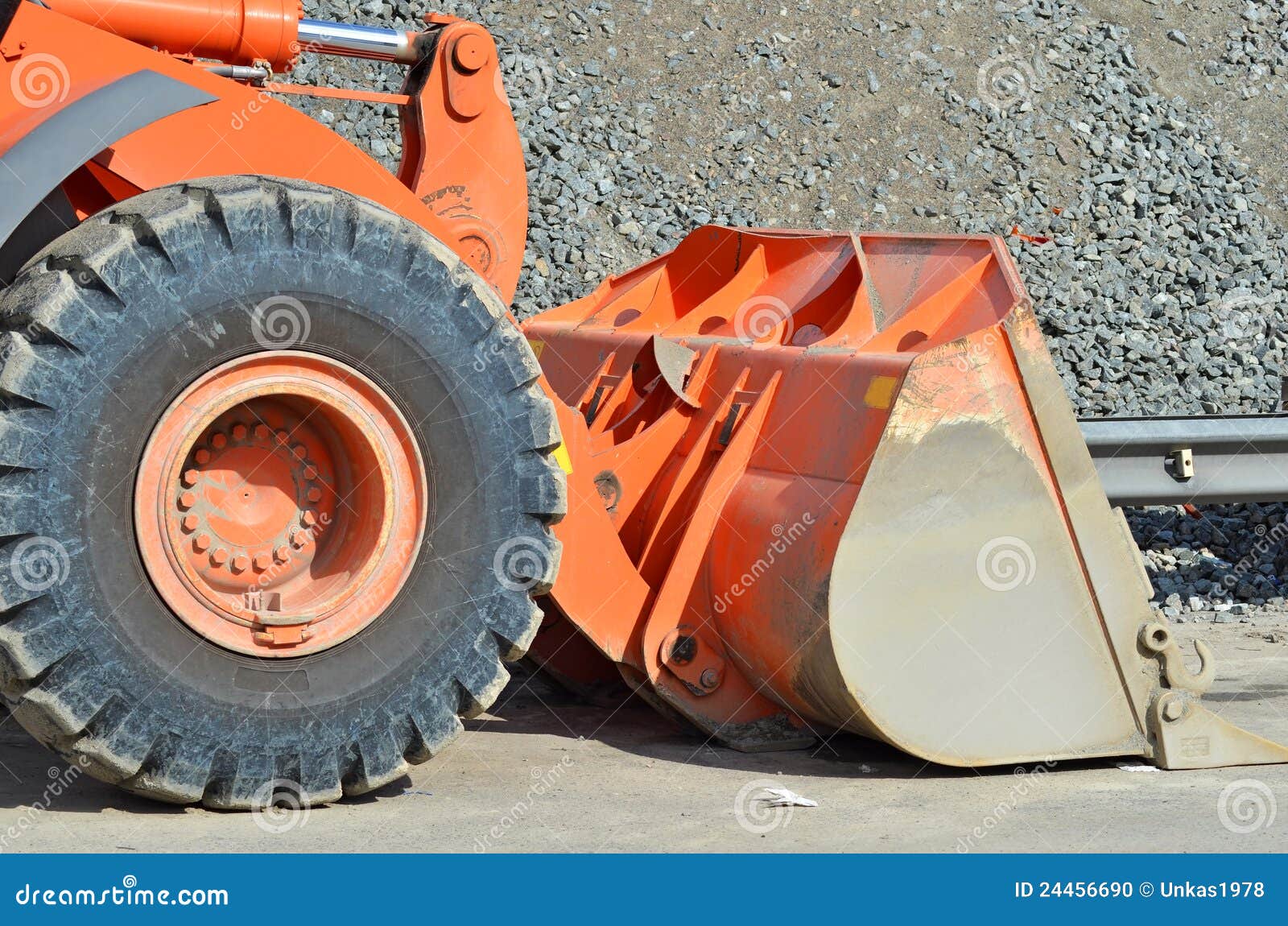 Bulldozer on Road Construction Site Stock Photo - Image of dirt, bucket ...