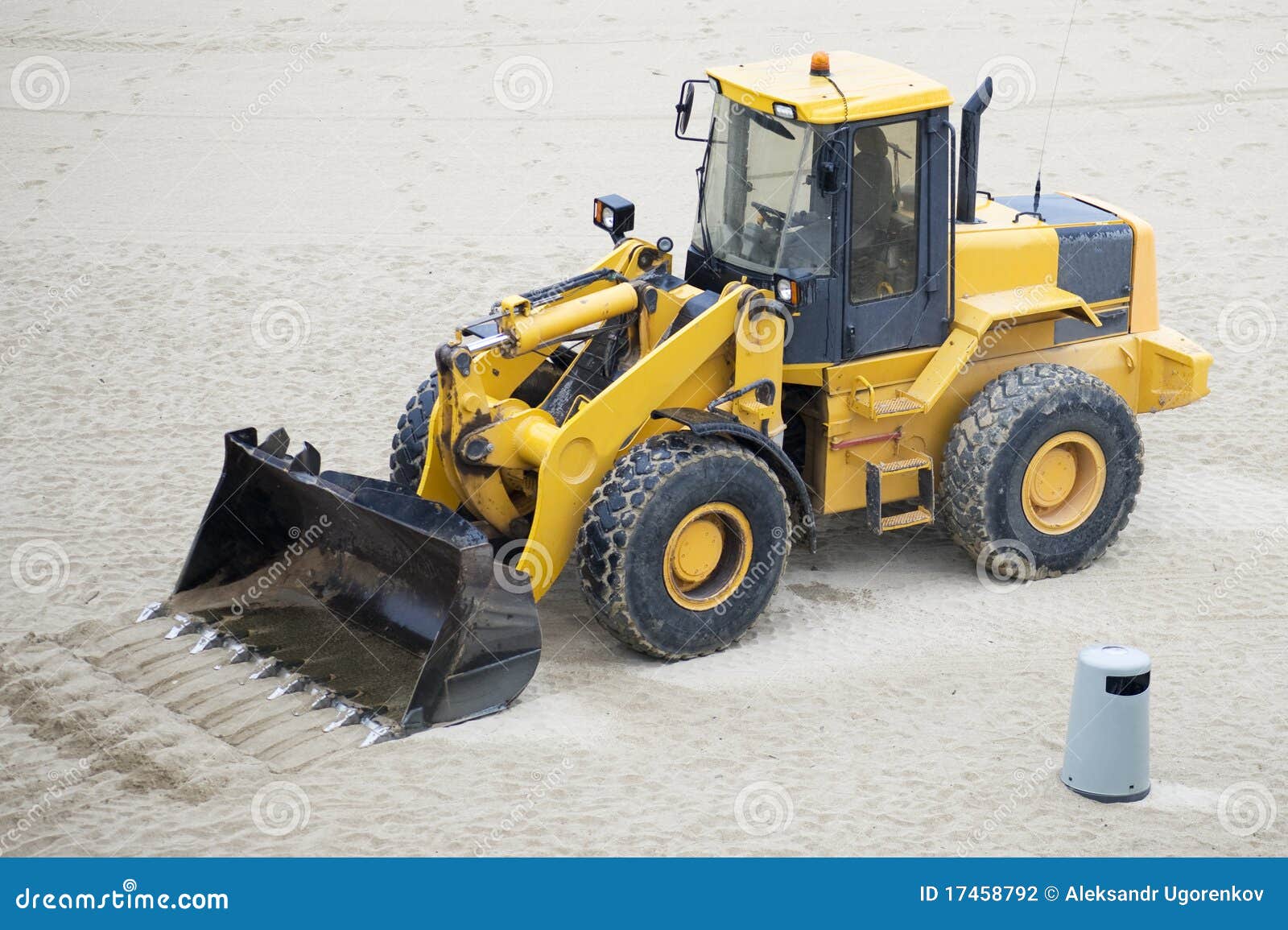 Bulldozer in the sand stock photo. Image of machinery - 17458792