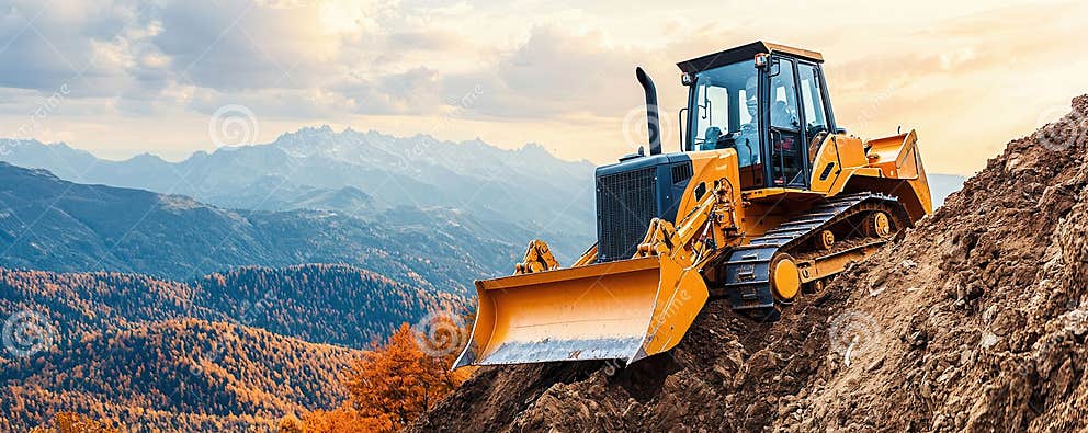 Bulldozer on a Steep Slope Capturing the Challenge of Terrain in ...
